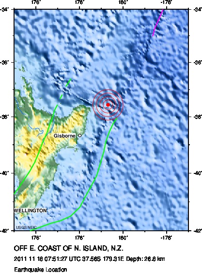 Schweres Erdbeben nahe Neuseeland